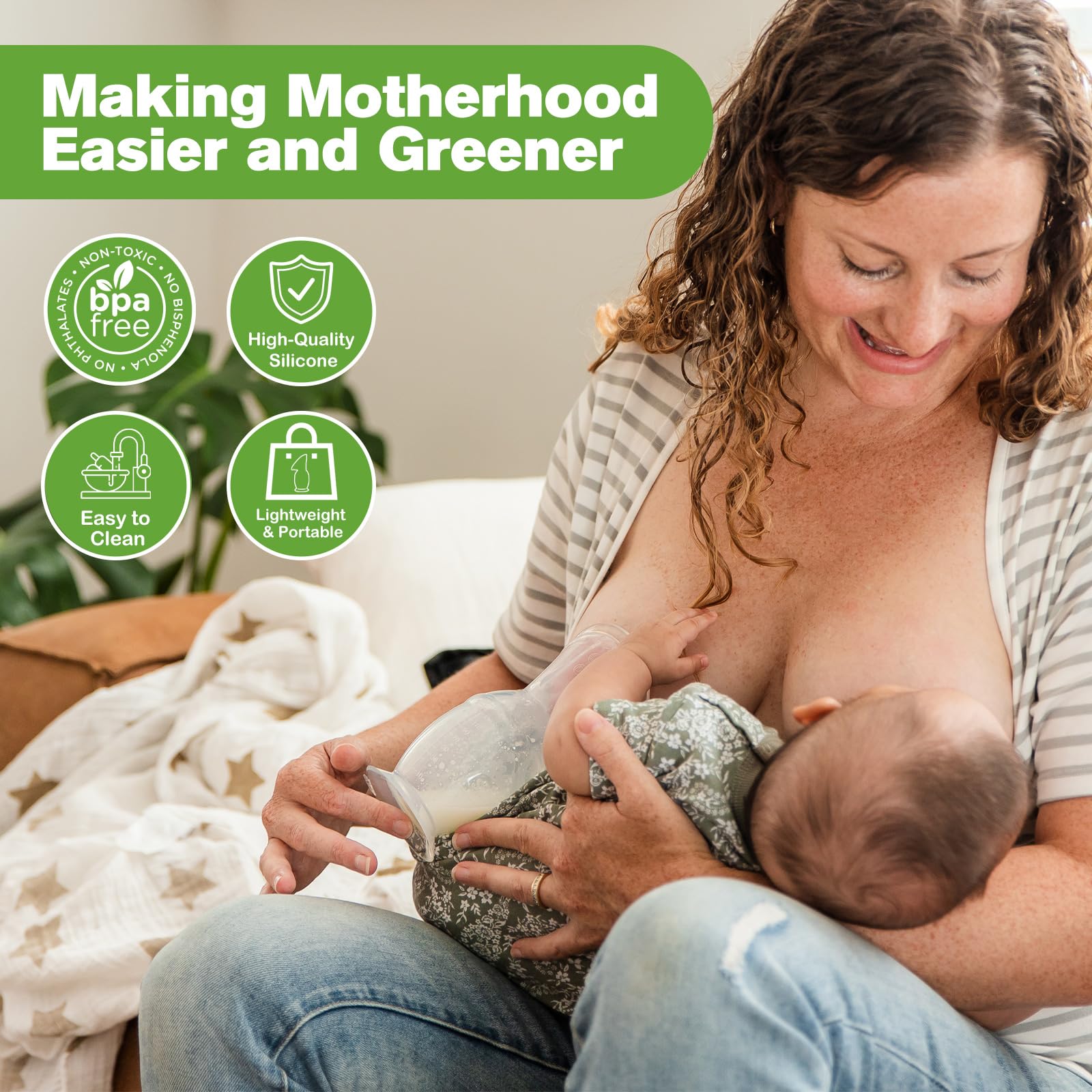 haakaa Manual Breast Pump for Breastfeeding, BPA Free, 4oz/100ml