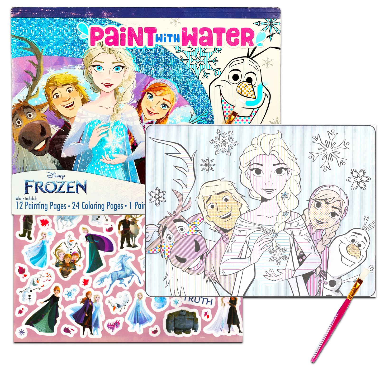Classic Disney Disney Frozen Paint Posters Set - 4 Pc Bundle with Frozen Painting Activity Book, Coloring Books, Stickers and More | Frozen Anna and Elsa Activities for Toddlers, Kids