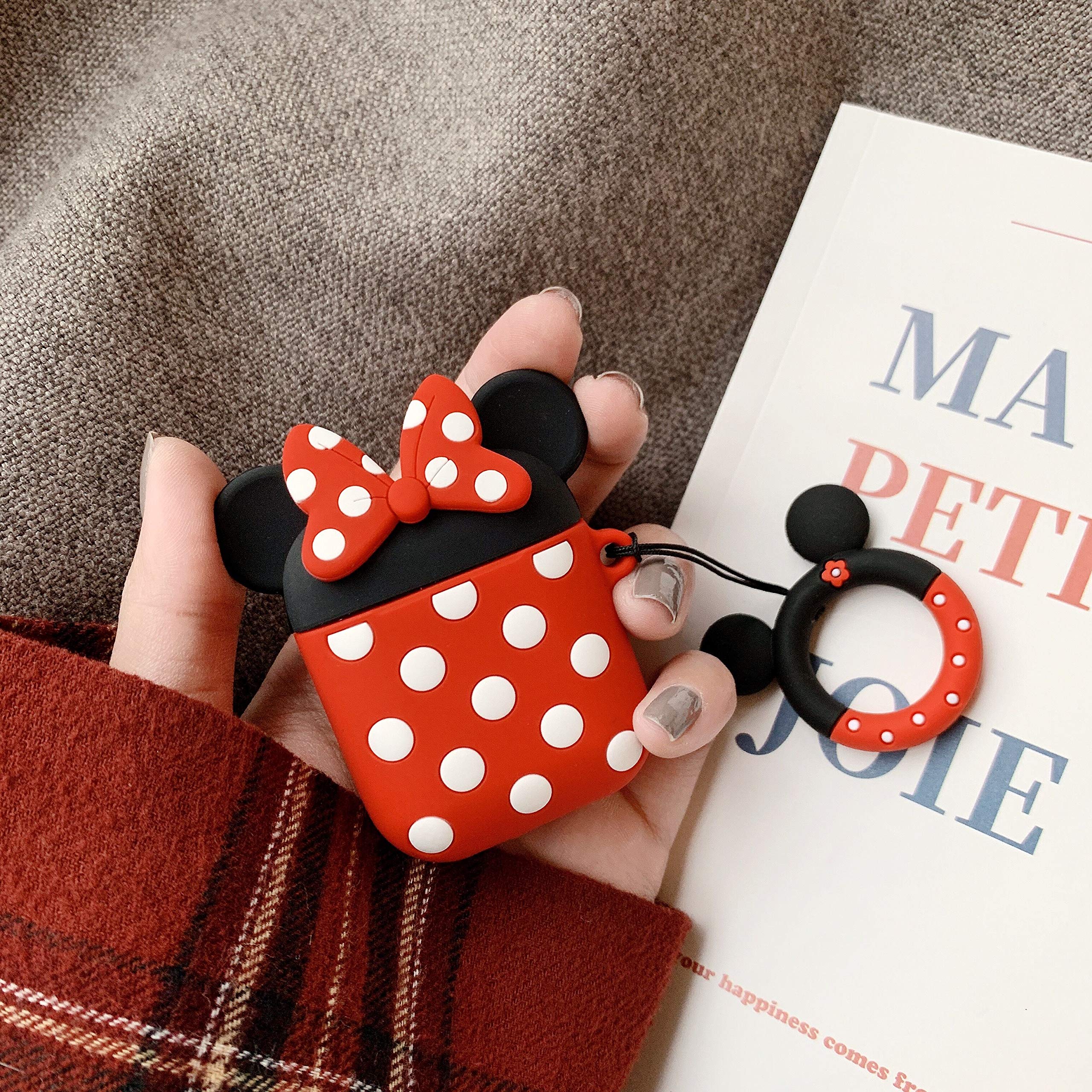 iFiLOVE Compatible with Airpods Case, Cute Cartoon Airpods Cover, Soft Silicone Shockproof Protective Case Cover Skin with Ring Buckle Holder for Apple Airpods 1 & 2 Charging Case(#2)