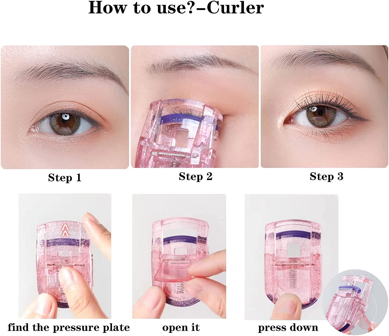 3 in 1 Eyelash Applicator Tool Eyelash Curler Lash False Eyelash Clip Application Tool Kit (3 in 1 Eyelash Applicator Tool)