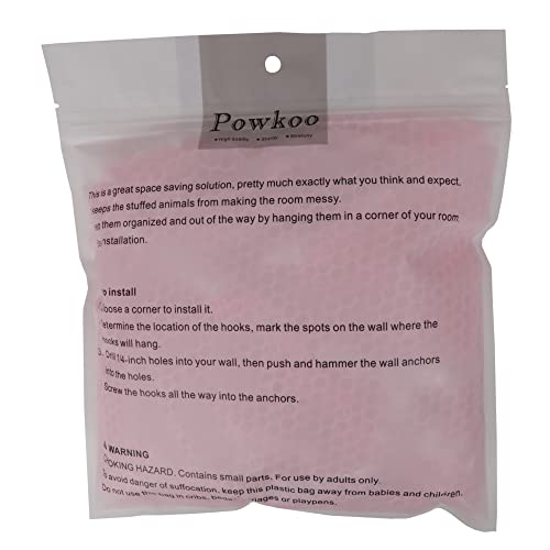 Stuffed Animal Storage Hammock, Powkoo Small Toy Hammock Storage Net Organizer for Bathtub, Bedroom, Small Soft Toys, Teddies (Pink)
