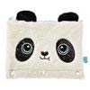 3-Ring Soft Plush Panda Binder Pencil Pouch with Glitter Eyes and Zip Compartment