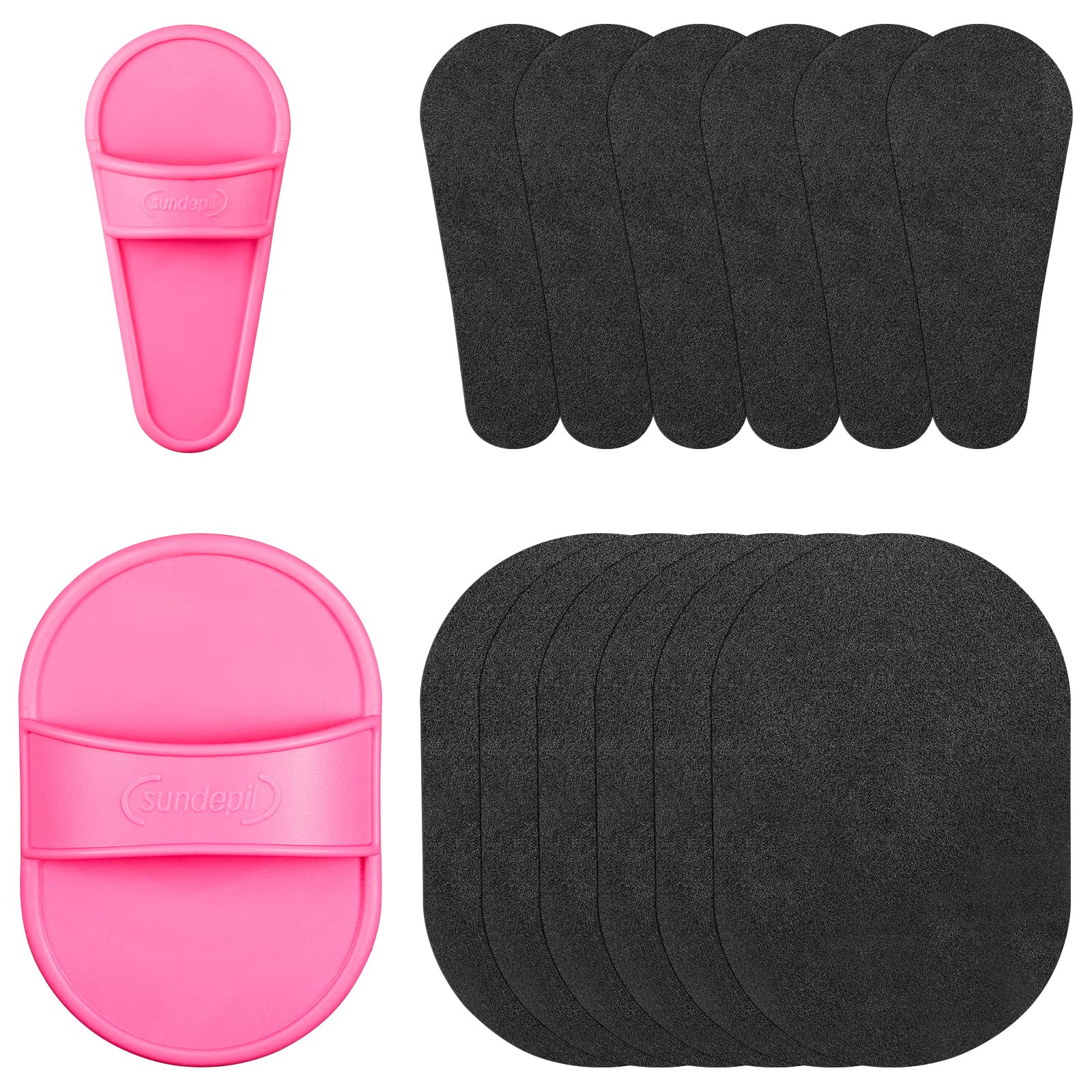 32 Pieces Hair Removal Pads Smooth Away Facial Hair Remover 2 Sizes Hair Removal Pads and 30 Pieces Exfoliation Fine Sandpaper for Women Girls Crystal Body Lip Facial Hair Depilatories