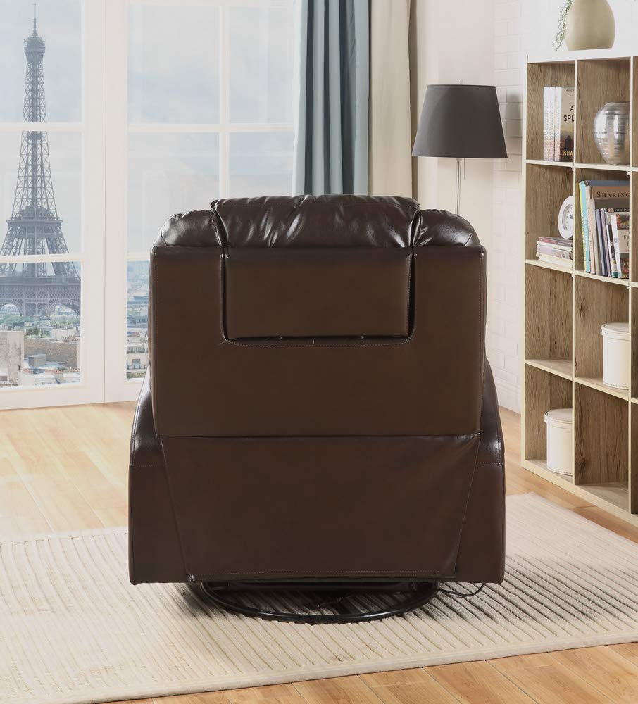 ACME Recliner with Massage, Brown PU