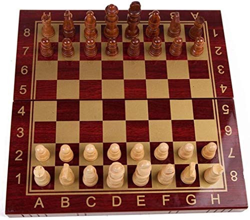 Chess Portable Set Portable Set Wooden Portable Chessboard Folding Board Game International Set for Party Family Activities Backgammon LQHZWYC (Size : L)