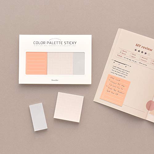 Monolike Color Palette Sticky Plan 300 C Set 4p - Self-Adhesive Memo Pad 50 Sheets
