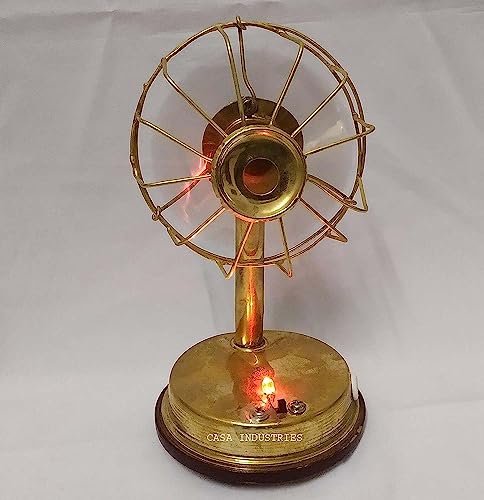 Casa INDUSTRIES Brass Antique Handcrafted Mini Small Battery Fan Home Decorative Showpiece For office Desk