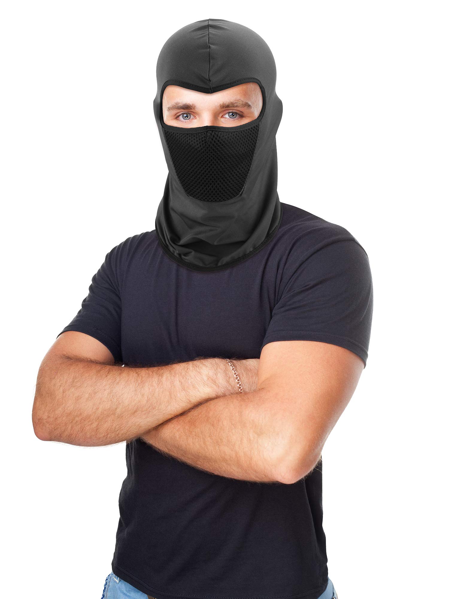 6 Pieces Balaclava Face Mask Motorcycle Mask Windproof Camouflage Fishing Cap Face Cover for Sun Dust Protection (Black Coffee Dark Grey Khaki Navy Blue Shiny Green)