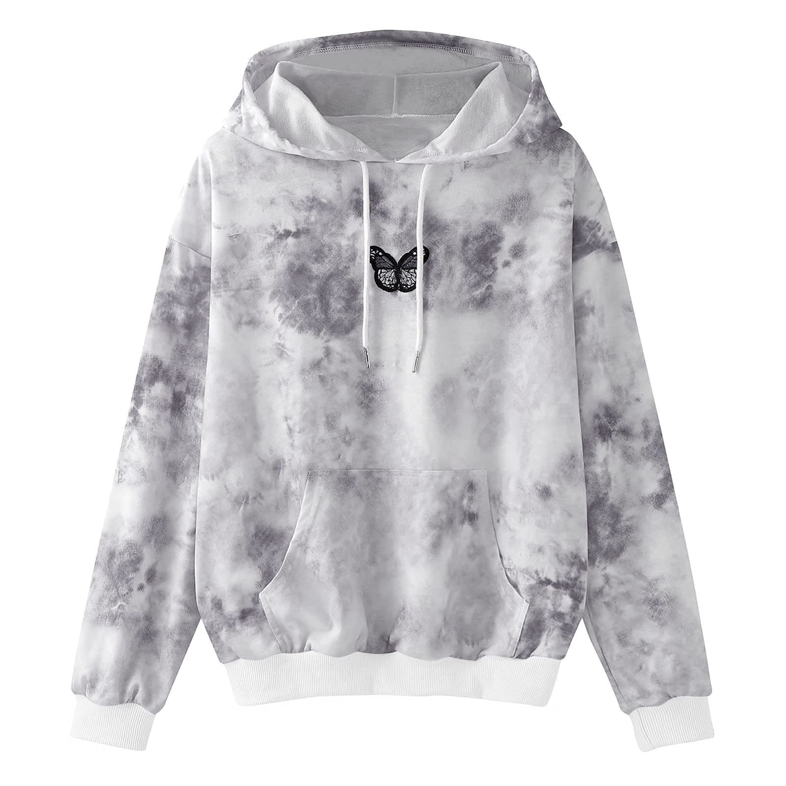 CLD Women Teen Girls Cat Hoodie Sweatshirt Sweater Coats Cute Ear Sleeping Printed Pullover Long Sleeve, A-gray, Small