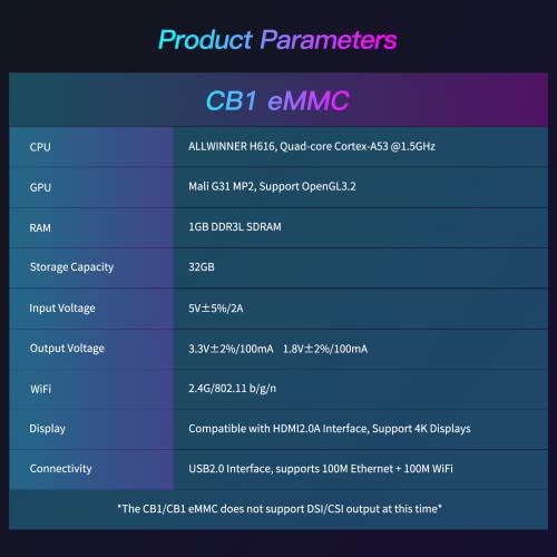 BIGTREETECH CB1 eMMC Core Control Board for 3D Printers to Run Klipper, 32GB ROM, 1GB DDR3 RAM, 100M Ethernet, 100M WiFi, As CM4 Compatible with Rasp-Berry Pi4, BTT Pi4B, Manta E3EZ M8P M4P M5P