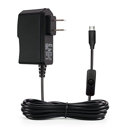 5V 2.5A Micro USB Raspberry Pi 3 Power Supply Adapter for Pi 3, Pi 2, Model B, Pi Zero, Pi Model A A+, Model B B+, Cable Cord with On/Off Switch