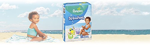 Pampers Splashers Swim Diapers Disposable Swim Pants, Medium (20-33 lb), 18 Count (Pack of 2) Twin Pack