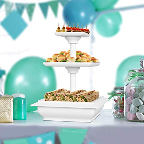 Chef Buddy 3-Tier Cupcake Dessert Stand, White