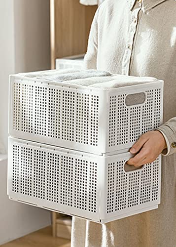 ChezMax Wardrobe Clothes Organizer, Upgraded PP Board Cabinet Closet Compartment Storage Baskets, White Washable Foldable Dividers Closet Drawer Bins for Underwear Socks Jeans, Small Size 6 Grids