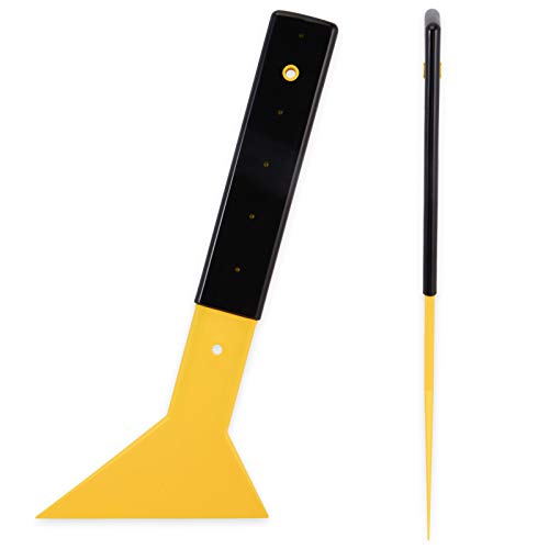 Ehdis 12.6x5 Inch Long Handle Scraper Plastic Water Car Squeegee with Black Rubber Grip Handle for All Types of Window Tint Film, Decals, Wrapping,Cleaning