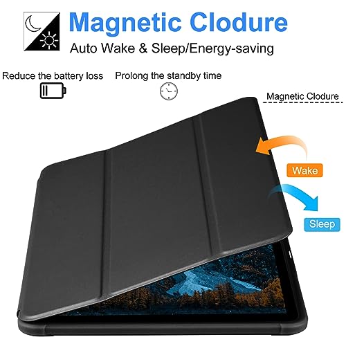 Case for All-New Amazon Kindle Fire HD 10 Tablet & Fire HD 10 Plus Case(11th Generation, 2021 Release) 10.1" -Trifold Stand Cover Ultra Lightweight Slim Shell Stand Cover Auto Wake/Sleep (Black)