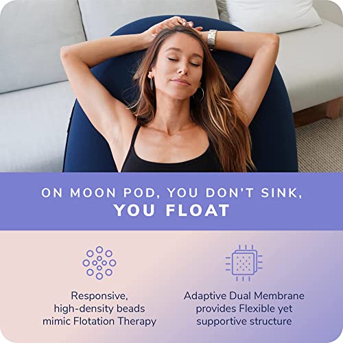 Moon Pod Adult Beanbag Chair, Gray – The Zero-Gravity Bean Bag Chair for Stress, Comfort, and All Day Deep Relaxation – Ultra Soft and Ergonomic Support for Back and Neck – for The Whole Family