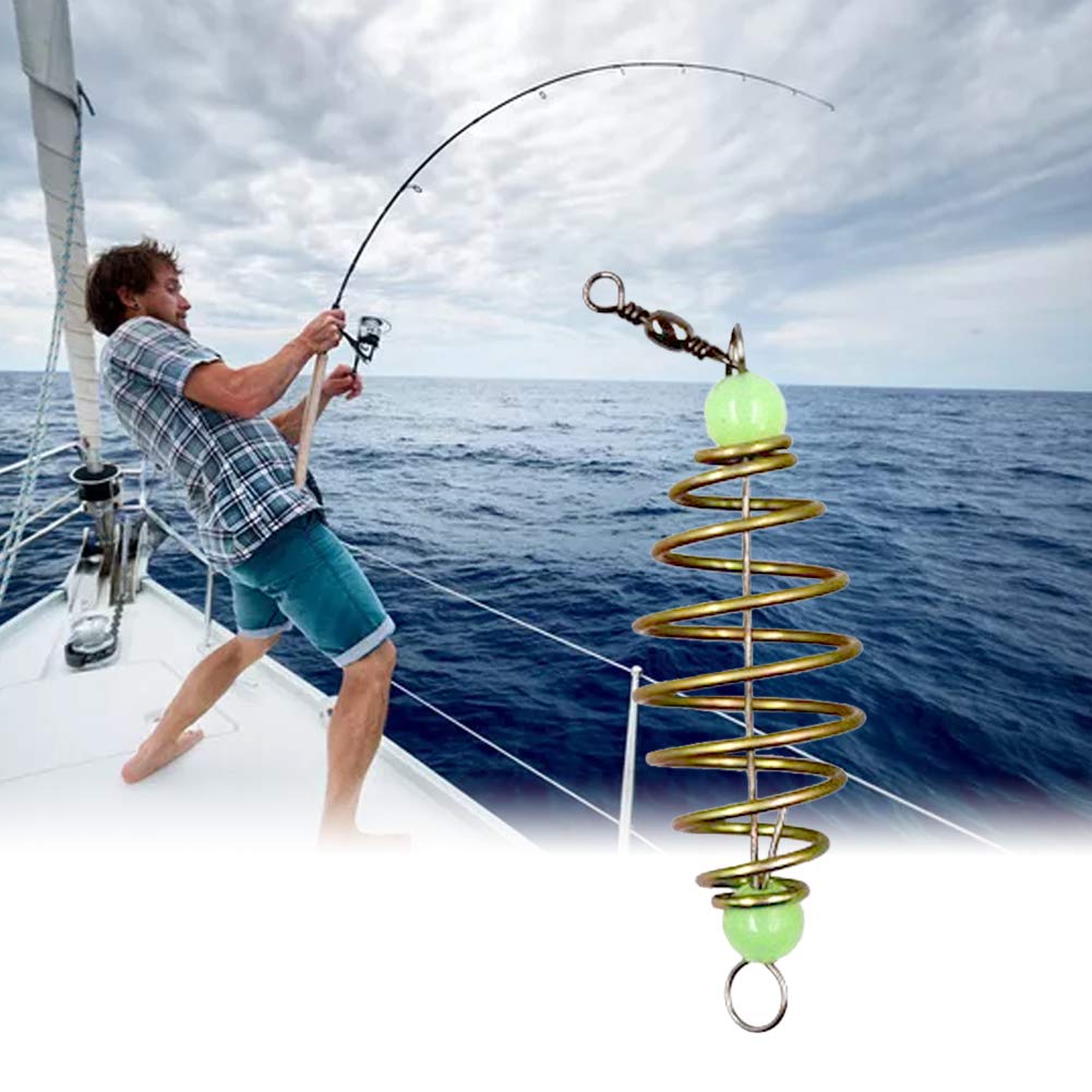 5PCS Inline Method Feeders, Luminous Carp Fishing Feeder Coil Inline Method Fishing Tackle Bait Thrower in-line Method Lures Cage Basket Baits