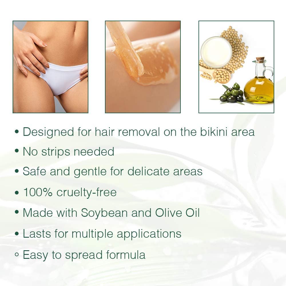 Clean + Easy Brazilian Hard Wax, Full Body Hair Removal For All Skin Types, 14 oz