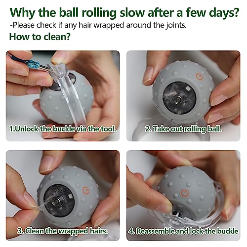 AUKL Interactive Cat Toys Ball with Super Driver, Motion Activate Electric Cat Toy Recommend on Wool Carpet (Robot)