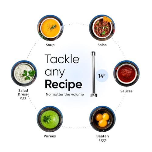 TK Tartle Kitchen Commercial Electric Immersion Blender Heavy Duty Removable shaft ONLY- 350W, 500W & 750W compatible (18in)