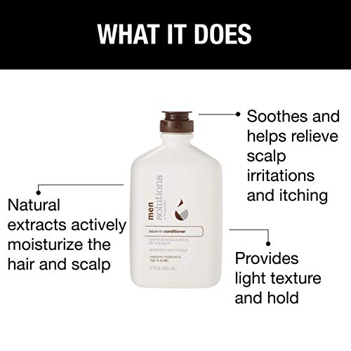 GREAT CLIPS Solutions Men's Leave-In Conditioner, 12oz | Natural Extracts Moisturize Hair & Scalp | Relieves Scalp Irritations & Itching