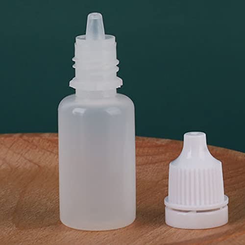 Othmro 0.5oz PE Lab Eye Plastic Dropper Bottles 20pcs, 15ml Squeezable Eye Liquid Dropper Thin Mouth Via of Liquid Sample Seal Storage Bottle with Childproof Black Cap