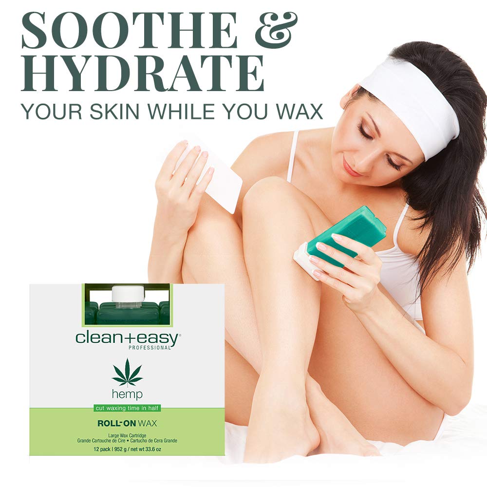 Clean + Easy Roll-On Refill for Large Cartridge, Depilatory Soothing Wax for Leg and Arm Hair Removal, Simple & Easy to Use