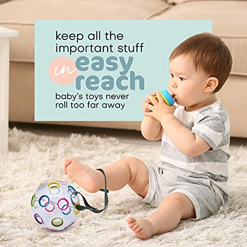 Baby Buddy Secure-A-Toy - Straps Toys, Teether, or Pacifiers to Strollers, Highchairs, Car Seats— Safety Leash With Adjustable Length to Keep Toys Sanitary & Clean, Pink/White 2 Count (Pack of 2)