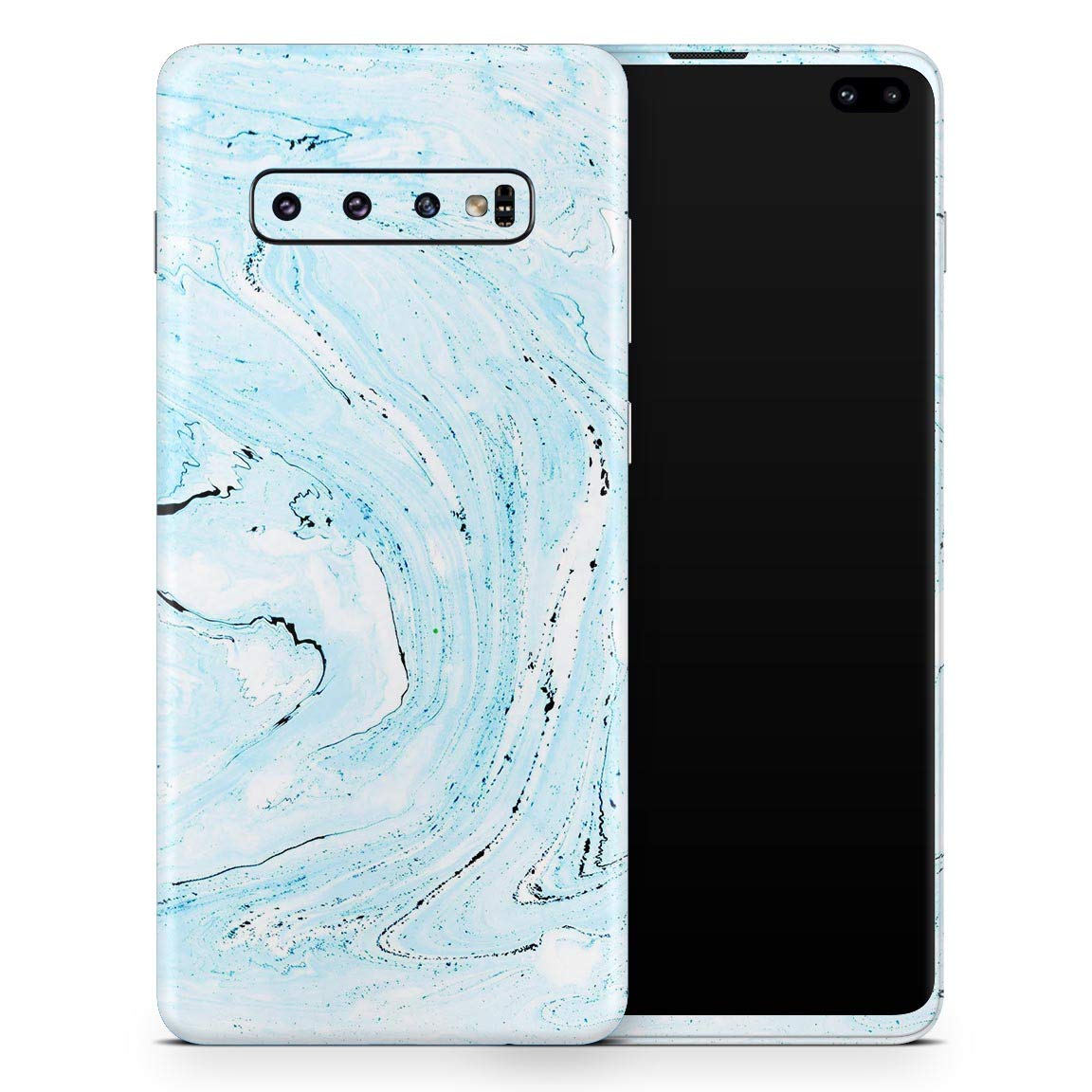 DesignSkinz Ocean Blue Textured Marble Protective Vinyl Decal Wrap Skin Cover Compatible with The Samsung Galaxy S20 (Screen Trim & Back Glass Skin)