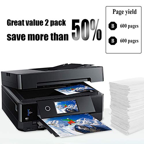 NoahArk 2 Pack 212XL Remanufacture Ink Cartridge Replacement for Epson 212XL 212 T212XL High Yeild for Workforce WF-2830 WF-2850 Expression Home XP-4100 XP-4105 Printer (2 Black)