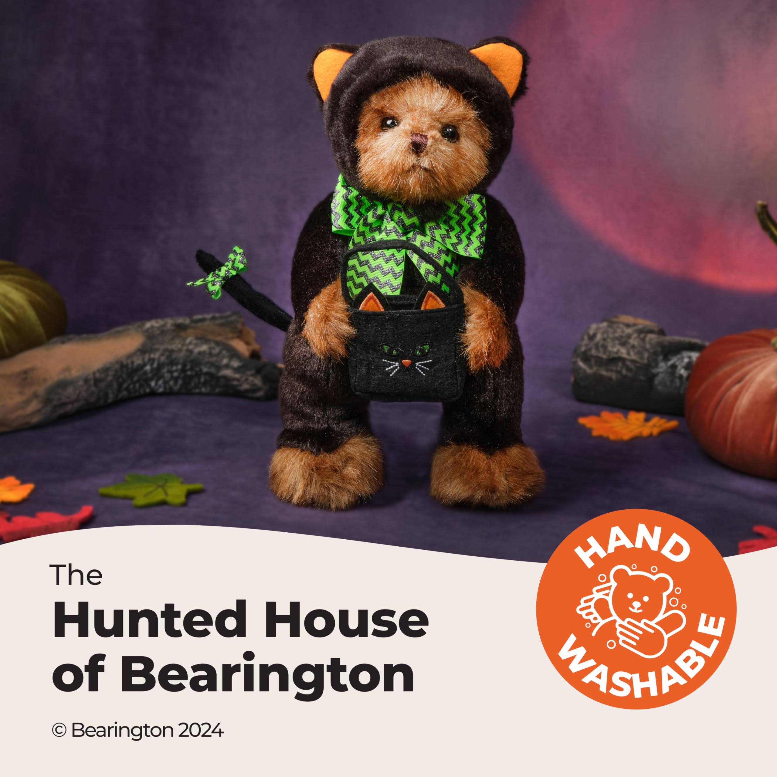 Bearington Collection Swoop Ghost Plush, 7 Inch Halloween Toys