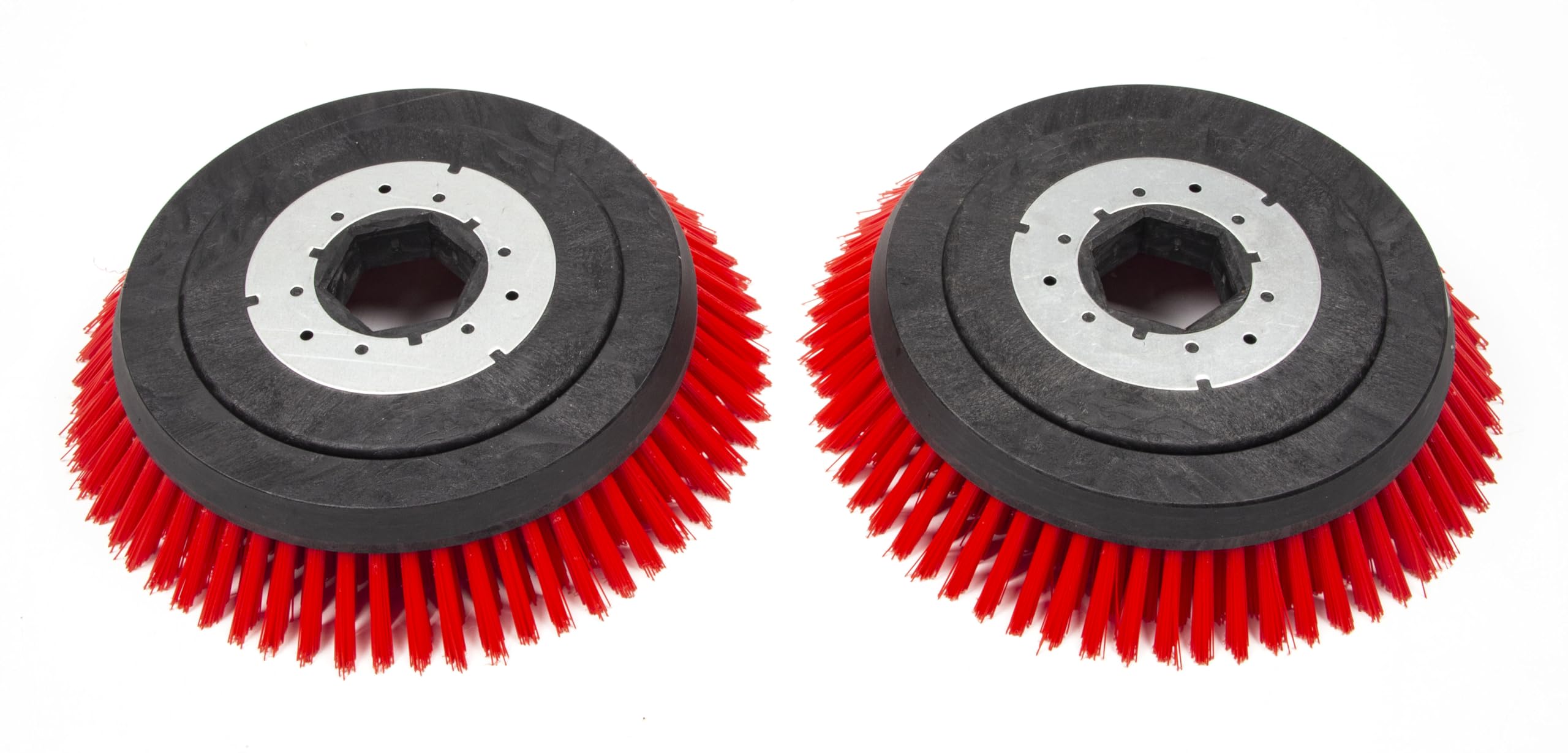 8.7" Rotary Brush with Bristles for SANITMAX SM430 Floor Scrubber Machines, Polypropylene, Red (Pack of 2)