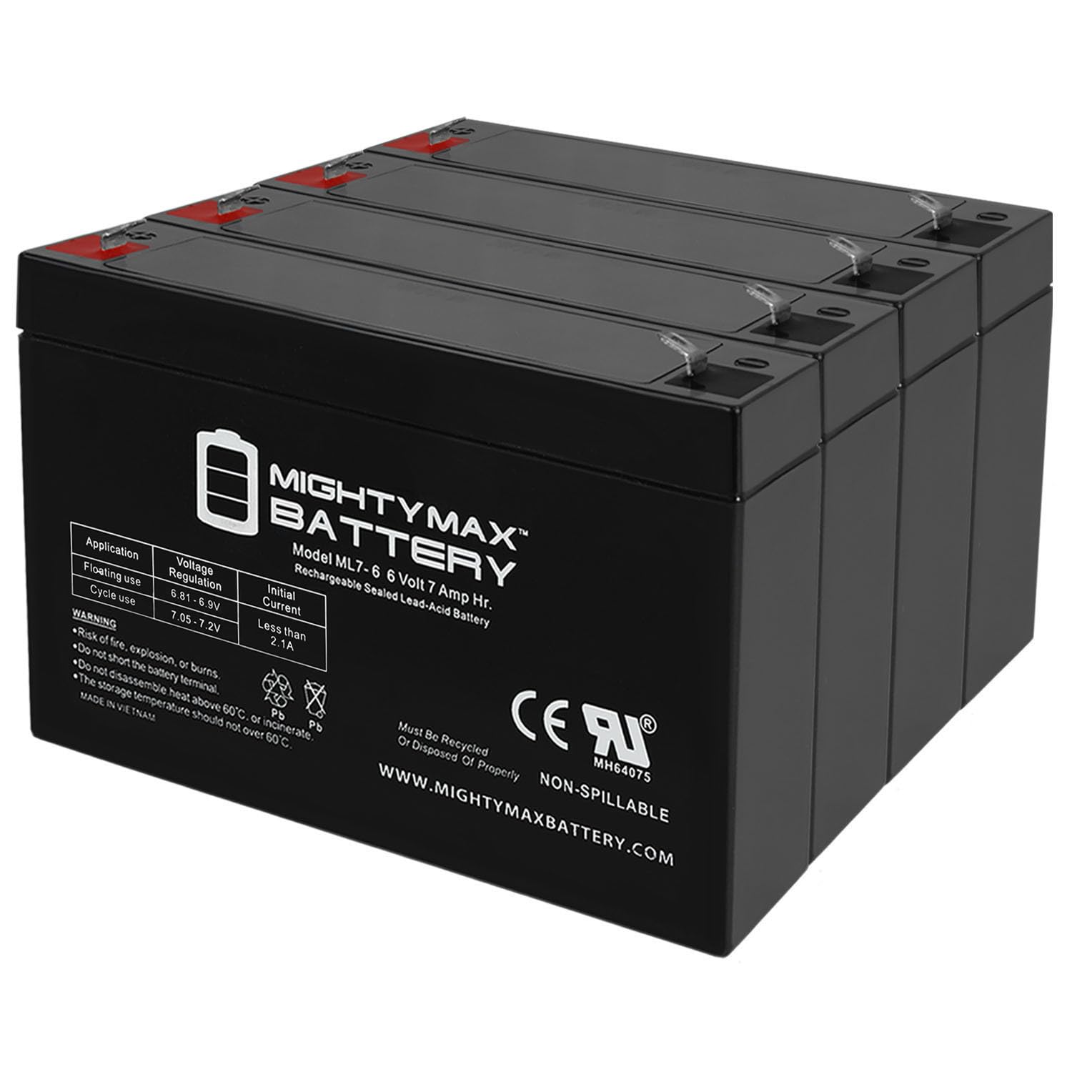 Mighty Max Battery 6V 7Ah SLA Battery Replacement for Kaufel 002012, 002013-4 Pack