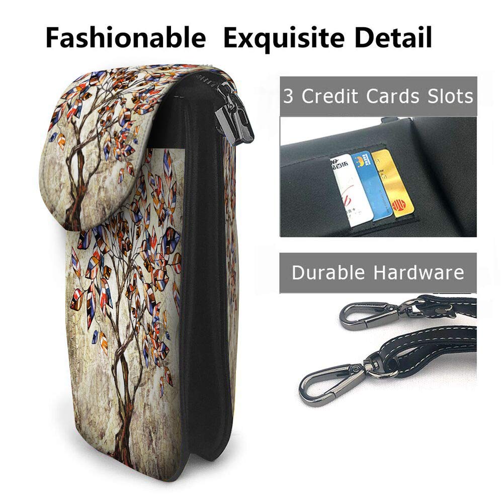 Beabes Tree Crossbody Cell Phone Purse Abstraction Art Artistic Autumn Travel Nature Colorful SunlightWallet Handbag