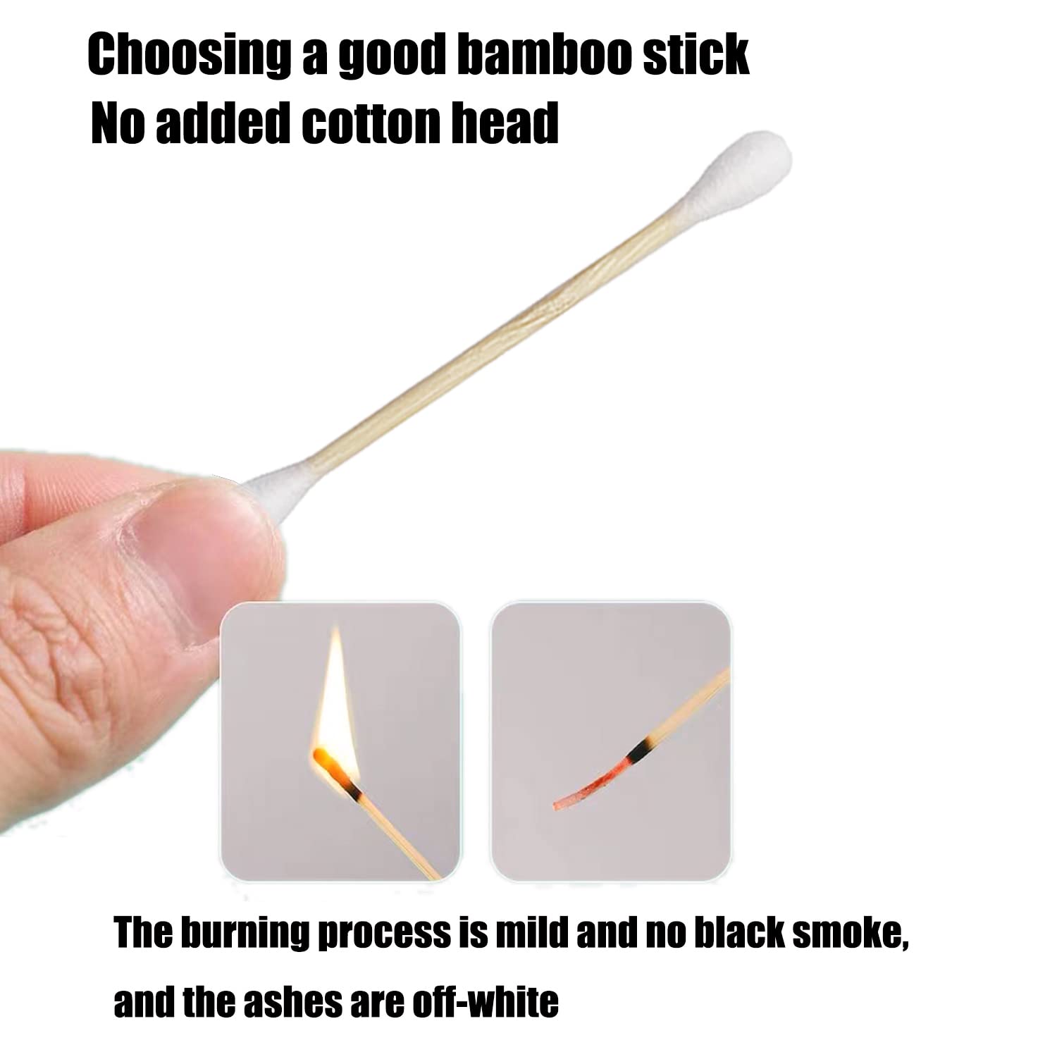 Thick Cotton Swabs,XL Size Natural Bamboo Cotton Buds,Organic Biodegradable, Large Double Tips Swabs, Extra Absorbent Cotton Swabs For Cleaning