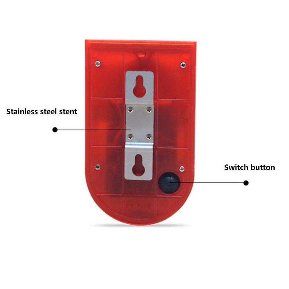 Solar Powered Sound Security Alarm Strobe Light, 6 LED Motion Sensor Strobe Alarm Outdoor Alarm Siren Home Security System, 110dB Loud Siren for Home Villa Farm Hacienda Apartment Outdoor Yard Garden
