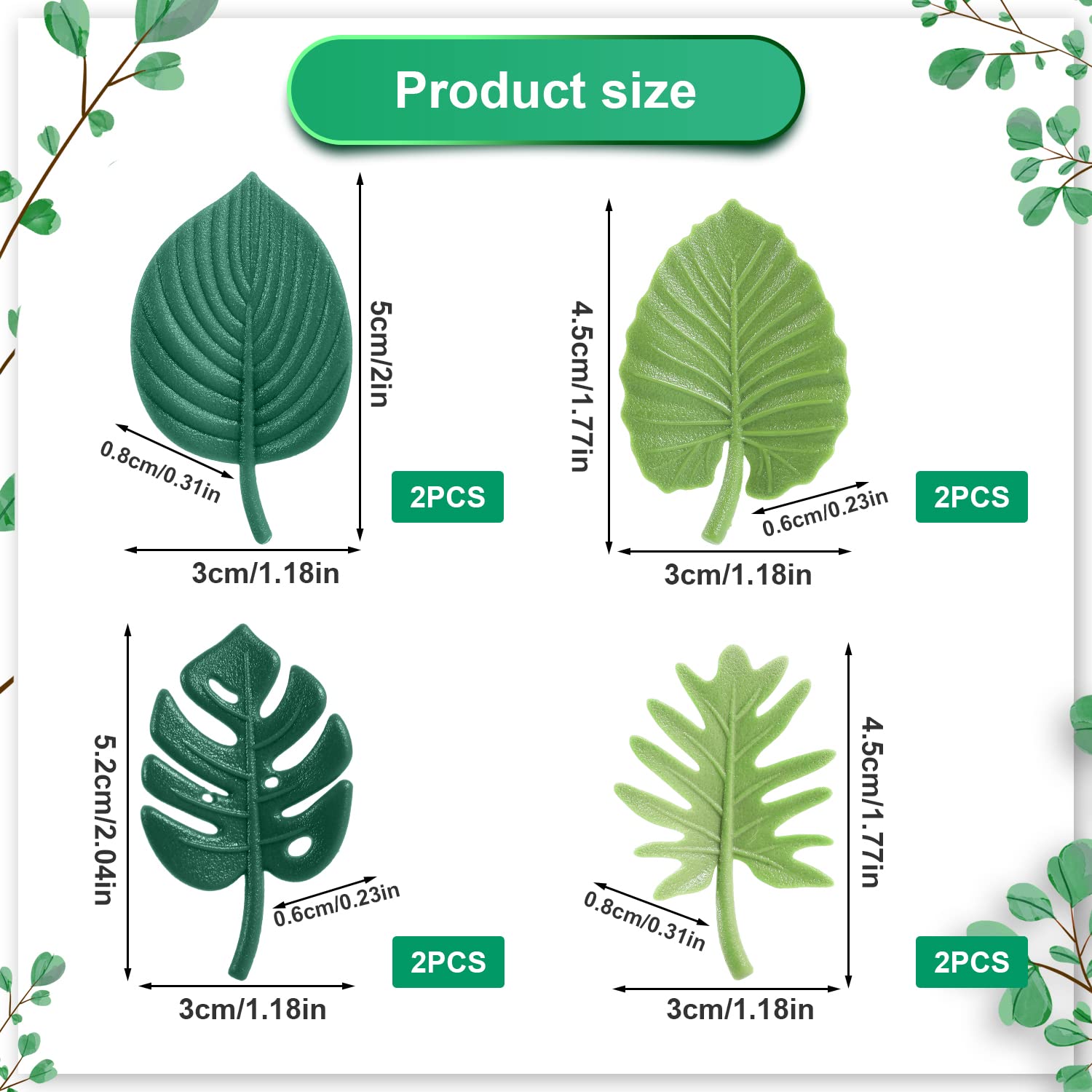 8pcs Plant Fridge Magnets, Aesthetic Leaf Fridge Magnets Mini Tropical Refrigerator Magnets Cute Fridge Magnets Monstera Plant Decor for Locker Fridge Home Office (4 Styles)