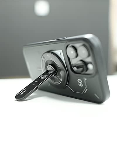 Aulumu G05 [4-in-1] Mag Safe Phone Grip [2023 Unique Design], Removable 360° Adjustable Phone Kickstand with Box Opener, Compatible with iPhone 14&13&12 Series (Black)