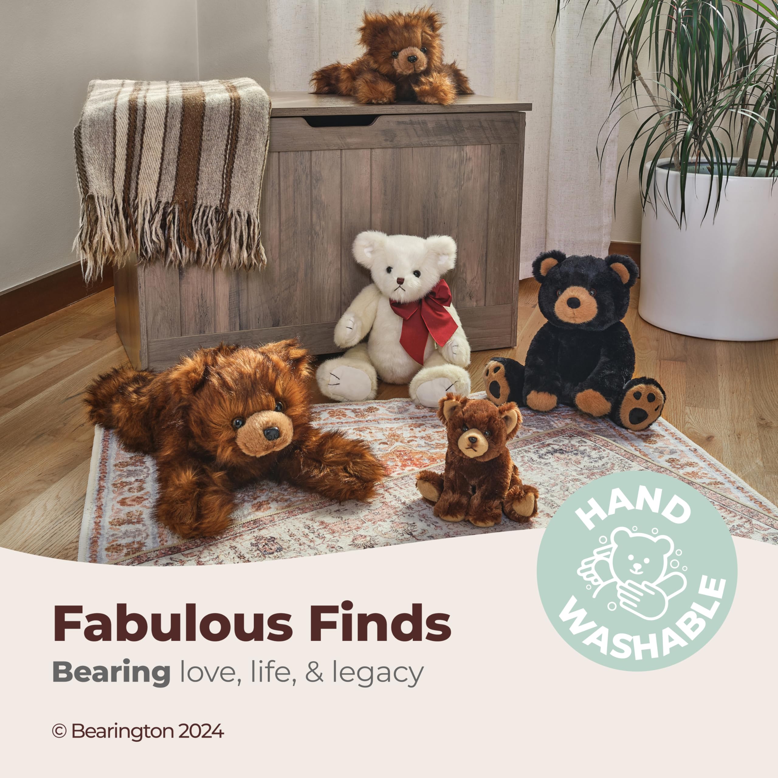 Bearington Lil' Grizby The Brown Grizzly Teddy Bear Plush, 7 Inch Bear Stuffed Animal
