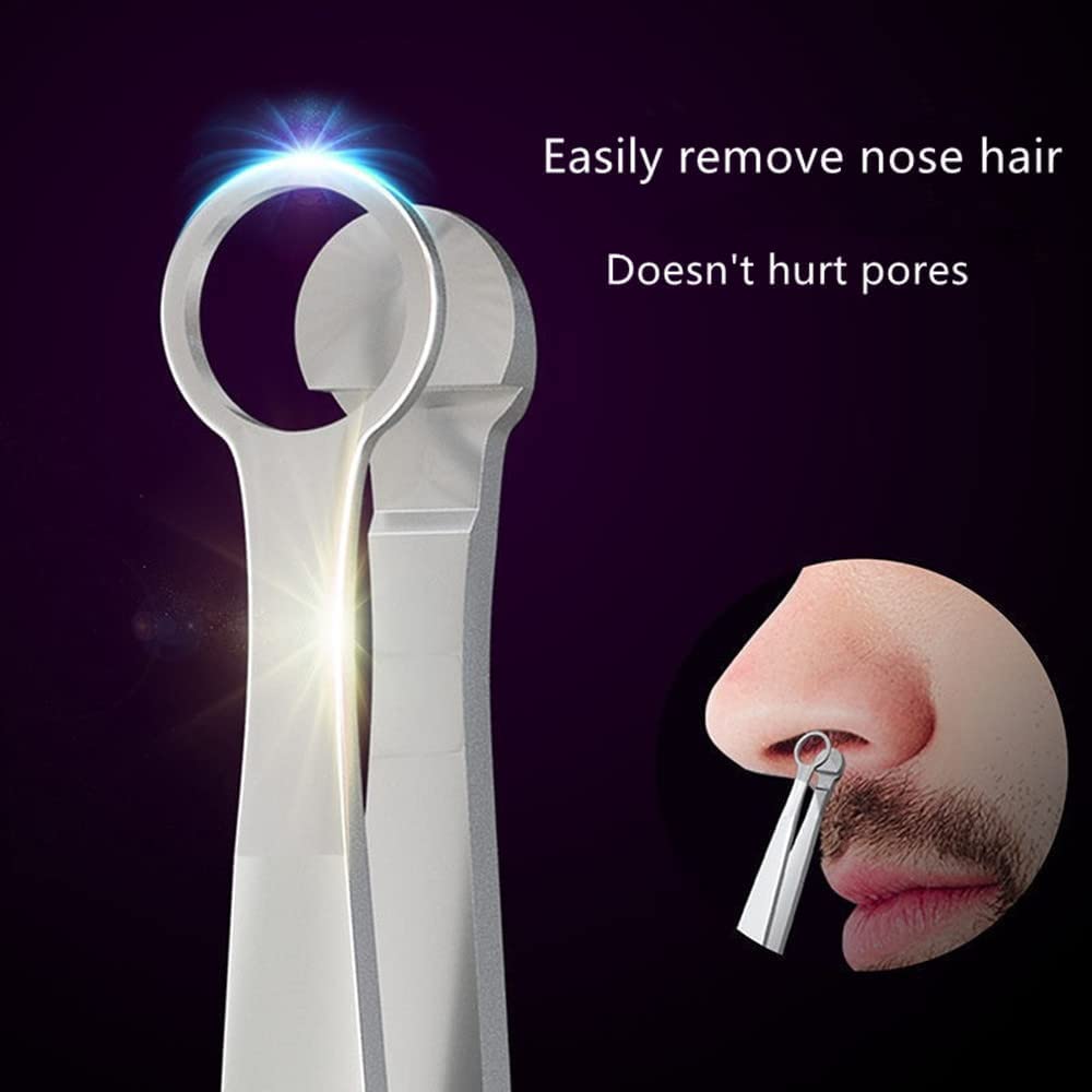 Armiika Nose Hair Clippers, Round-Tipped Stainless Steel Small Scissors, Mini Scissors for Noses, Sideburns, Brow, Body(Silver)