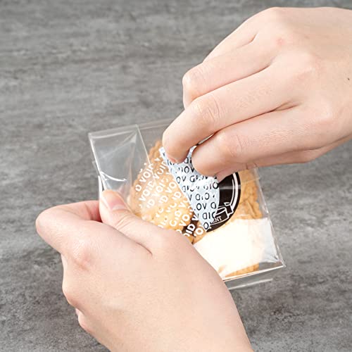 Restaurantware Label Tek 2 Inch Tamper-Evident Stickers For Gluten Free Food 500 Rolled Tamper Seal Stickers - Chalkboard Design For Safe Food Delivery Black With White Font Plastic To Go Stickers