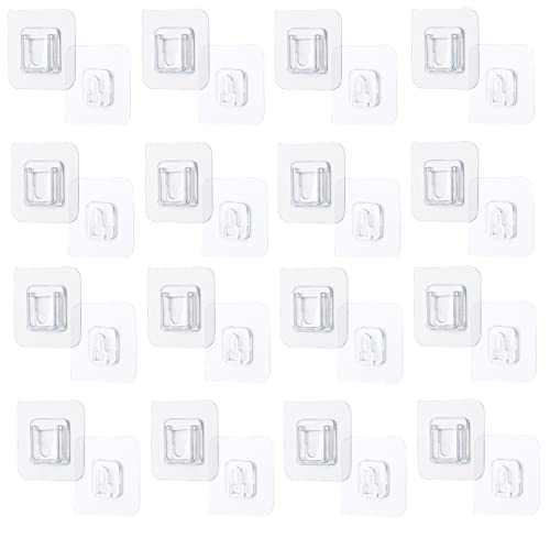 Chris.W 20 Sets Double-Sided Adhesive Kitchen Wall Hook Hanger Strong Transparent Wall Storage Sucker Wall Mount Sticky Hooks for Kitchen Bathroom Small Items Hooks