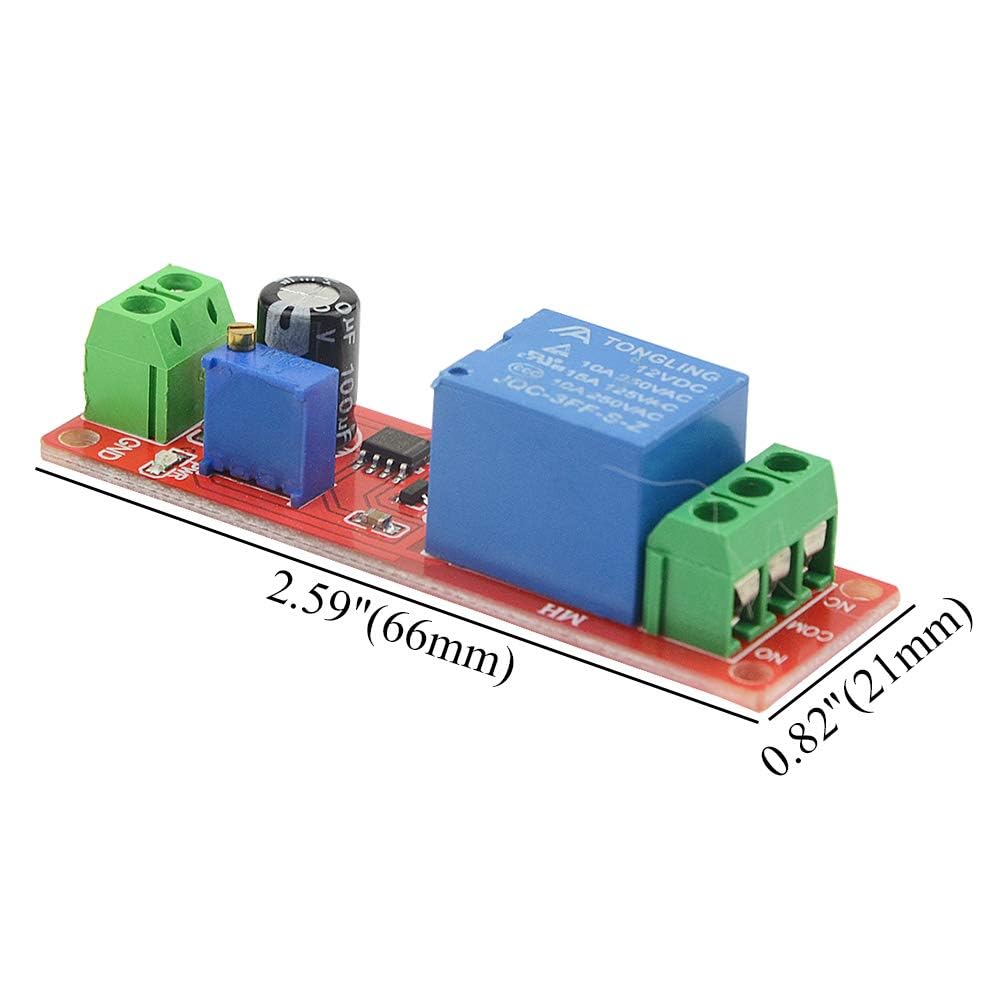 XINGYHENG 5Pcs 12V NE555 0-10 Seconds Delay Timer Switch Module Constant Current Regulator Timer Delay Converter for Automotive Control System Electrical Equipment