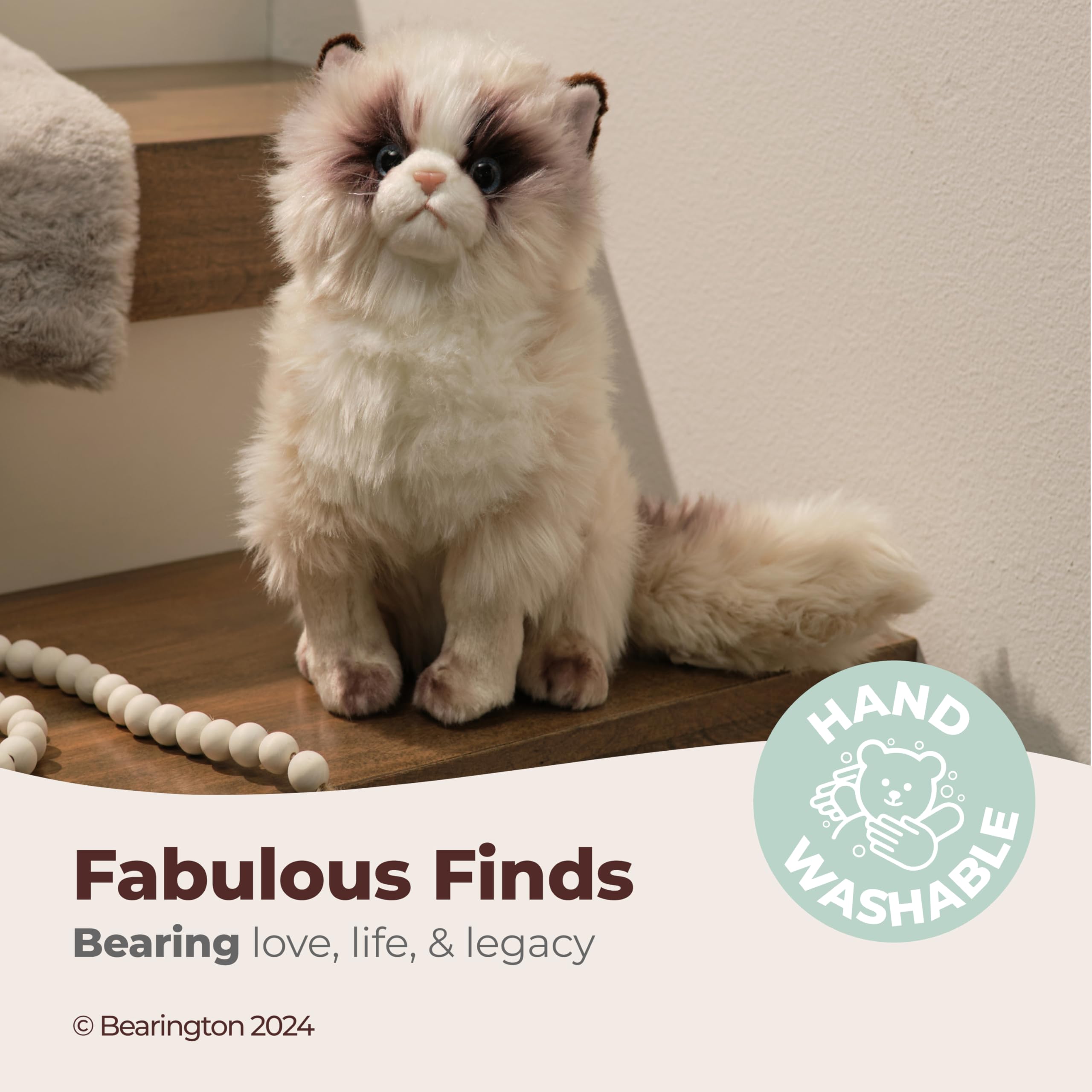 Bearington Tasha The Himalayan Stuffed Cat, 10.5 Inch Kitten Stuffed Animal