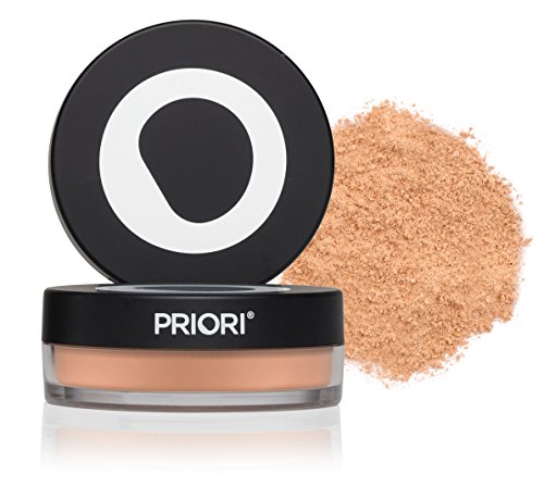 Priori Skincare All-Natural Mineral Skincare Powder SPF 25 Sunscreen, Antioxidant, Flawless Coverage, Loose Mineral Foundation Makeup, Dermatologist Tested