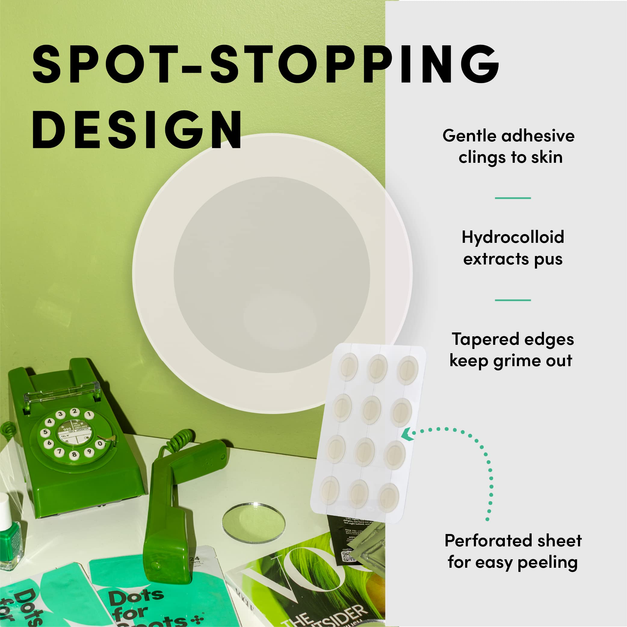 Dots for Spots Pimple Patches - Fast Acting Translucent Hydrocolloid Zit Treatment Stickers for Face - Blemish Patch for Women, Men & Teenagers - Made in Korea (60 count)