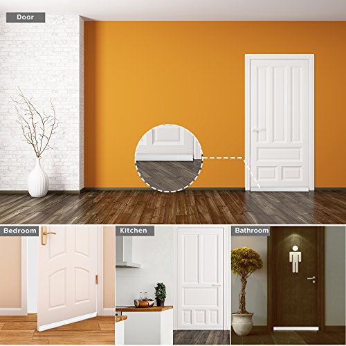 BAINING Door Draft Stopper Sweep, 3 Inches Widening Door Bottom Seal Strip Under Door Noise Blocker for Interior Doors Insulation and Soundproofing, 3" W x 39" L White (2019 New Upgrade)