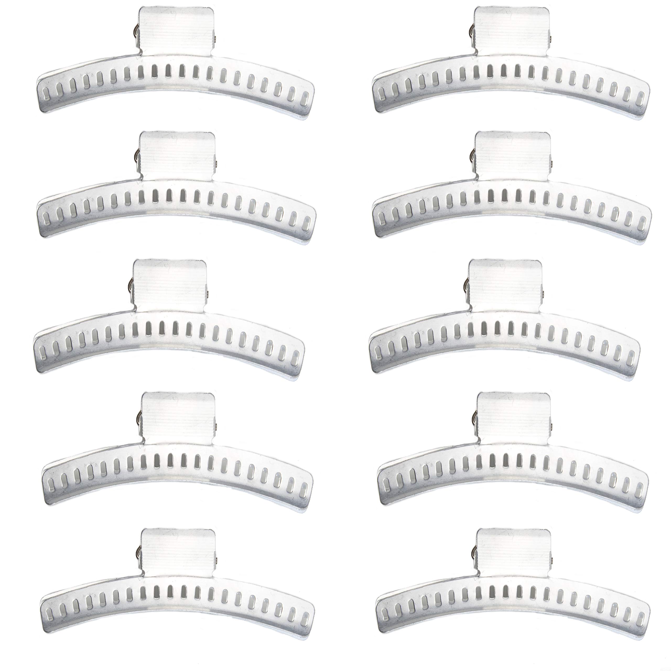 Hair Clips - Set of 10 - Aluminum 3.5 Butterfly Wave Setting Clips for Finger and Marcel Wave Hairstyles