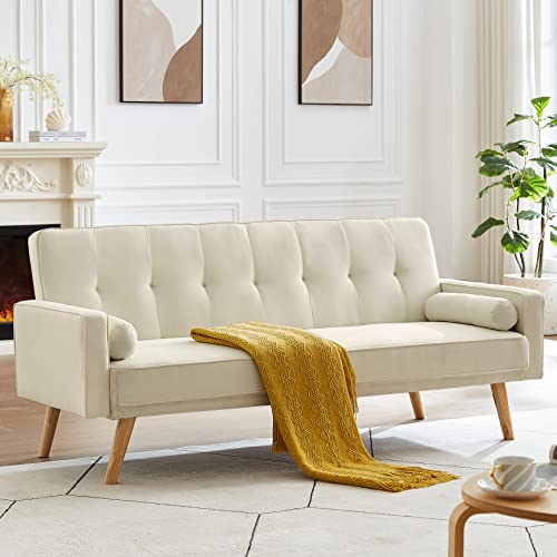 3 in1 Upholstered Convertible Futon Sofa Bed,Adjustable Loveseat Sleeper Sofá Daybed,Compact Foldable Recliner,Comfy 2 Seaters,Reversible Love Seat Couch Sofabed,600lb Capacity
